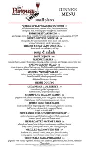 Our Menu | The Parkway Restaurant