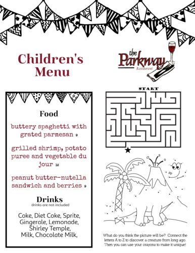 Our Menu | The Parkway Restaurant